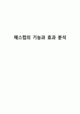 매스컴의 기능과 효과 분석-1페이지