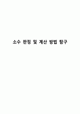 소수 판정 및 계산 방법 탐구-1페이지