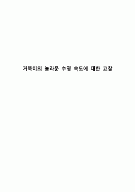 거북이의 놀라운 수영 속도에 대한 고찰-1페이지