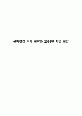 문배철강 주가 전략과 2014년 사업 전망-1페이지