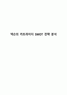 넥슨의 카트라이더 SWOT 전략 분석-1페이지