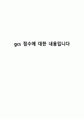 gcs 점수에 대한 내용입니다-1페이지