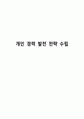 개인 경력 발전 전략 수립-1페이지