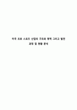 미국 프로 스포츠 산업의 구조와 영역 그리고 발전 과정 및 현황 분석-1페이지