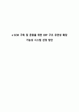 e SCM 구축 및 운용을 위한 ERP 구조 유연성 확장 가능성 시스템 선정 방안-1페이지