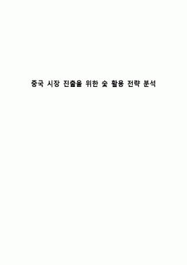 중국 시장 진출을 위한 숯 활용 전략 분석-1페이지