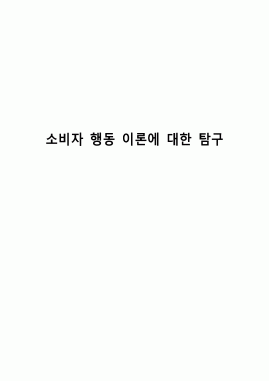 소비자 행동 이론에 대한 탐구-1페이지