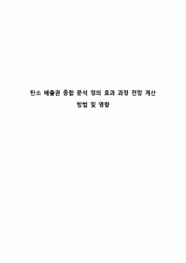 탄소 배출권 종합 분석 정의 효과 과정 전망 계산 방법 및 영향-1페이지