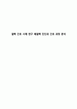 결핵 간호 사례 연구 폐결핵 진단과 간호 과정 분석-1페이지