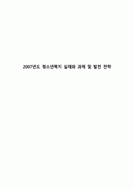 2007년도 청소년복지 실태와 과제 및 발전 전략-1페이지