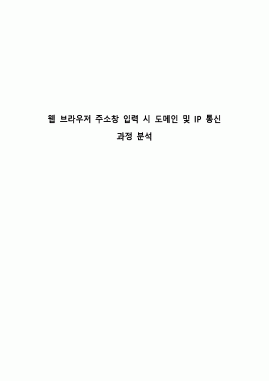 웹 브라우저 주소창 입력 시 도메인 및 IP 통신 과정 분석-1페이지