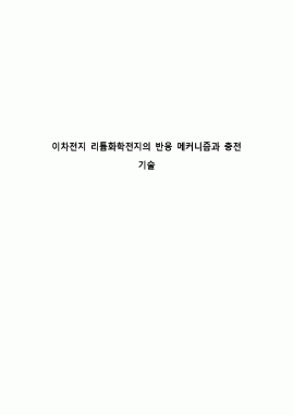 이차전지 리튬화학전지의 반응 메커니즘과 충전 기술-1페이지