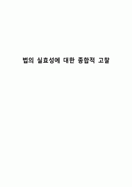 법의 실효성에 대한 종합적 고찰-1페이지