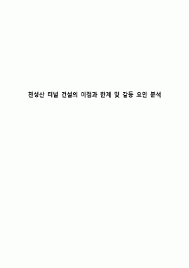 천성산 터널 건설의 이점과 한계 및 갈등 요인 분석-1페이지