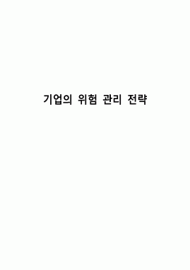 기업의 위험 관리 전략-1페이지