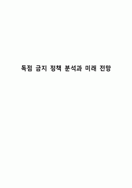 독점 금지 정책 분석과 미래 전망-1페이지