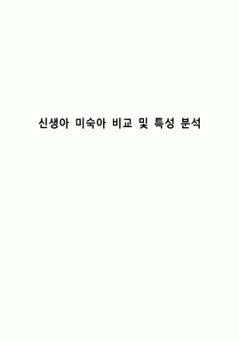 신생아 미숙아 비교 및 특성 분석-1페이지