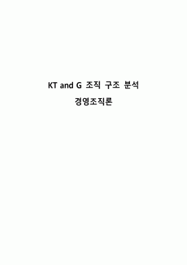 KT and G 조직 구조 분석 경영조직론-1페이지