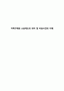 자력구제와 소송제도의 의미 및 비송사건의 이해-1페이지