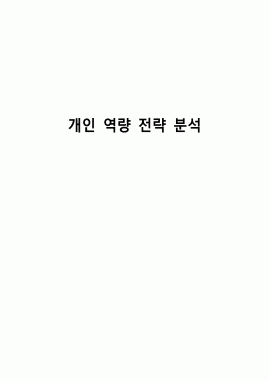 개인 역량 전략 분석-1페이지