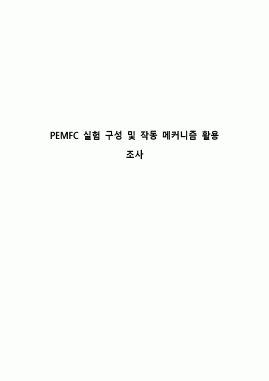 PEMFC 실험 구성 및 작동 메커니즘 활용 조사-1페이지