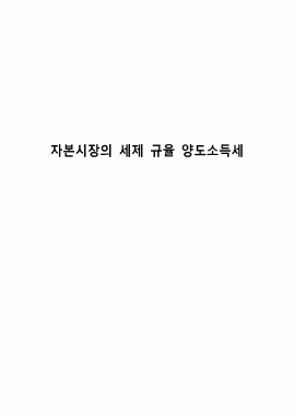 자본시장의 세제 규율 양도소득세-1페이지