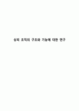 상피 조직의 구조와 기능에 대한 연구-1페이지