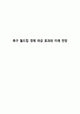 축구 월드컵 경제 파급 효과와 미래 전망-1페이지