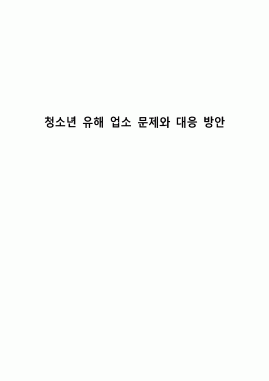 청소년 유해 업소 문제와 대응 방안-1페이지