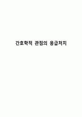 간호학적 관점의 응급처치-1페이지