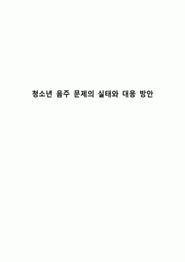 청소년 음주 문제의 실태와 대응 방안-1페이지