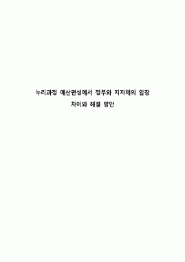 누리과정 예산편성에서 정부와 지자체의 입장 차이와 해결 방안-1페이지