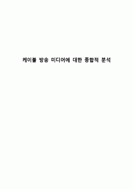 케이블 방송 미디어에 대한 종합적 분석-1페이지