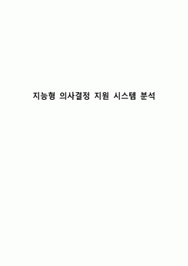 지능형 의사결정 지원 시스템 분석-1페이지