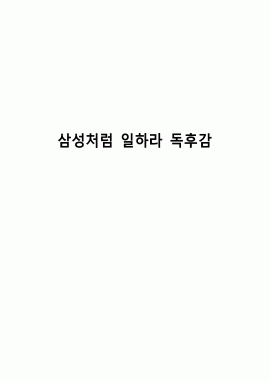 삼성처럼 일하라 독후감-1페이지