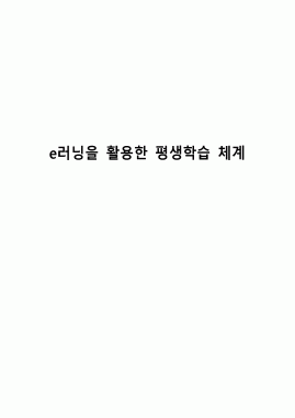 e러닝을 활용한 평생학습 체계-1페이지