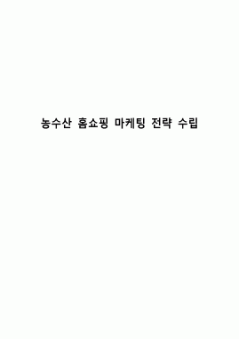 농수산 홈쇼핑 마케팅 전략 수립-1페이지