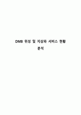 DMB 위성 및 지상파 서비스 현황 분석-1페이지