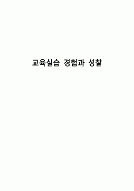 교육실습 경험과 성찰-1페이지