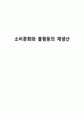 소비문화와 불평등의 재생산-1페이지