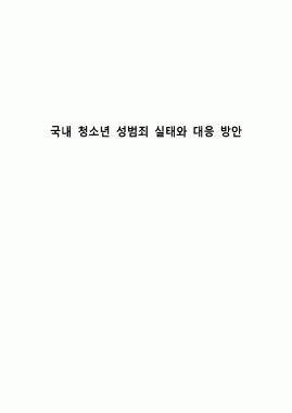 국내 청소년 성범죄 실태와 대응 방안-1페이지