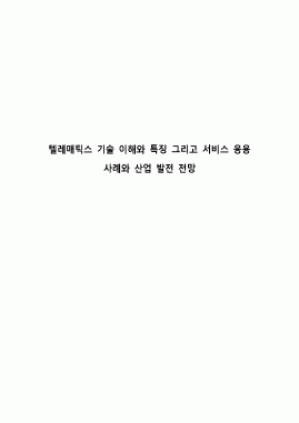텔레매틱스 기술 이해와 특징 그리고 서비스 응용 사례와 산업 발전 전망-1페이지