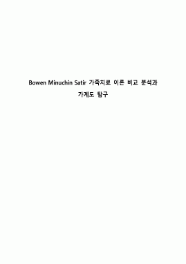 Bowen Minuchin Satir 가족치료 이론 비교 분석과 가계도 탐구-1페이지
