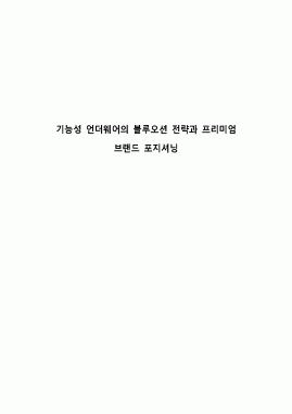 기능성 언더웨어의 블루오션 전략과 프리미엄 브랜드 포지셔닝-1페이지