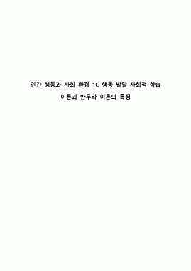 인간 행동과 사회 환경 1C 행동 발달 사회적 학습 이론과 반두라 이론의 특징-1페이지