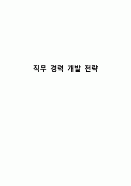 직무 경력 개발 전략-1페이지