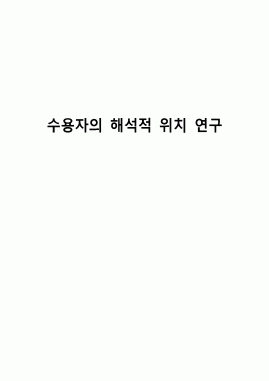 수용자의 해석적 위치 연구-1페이지