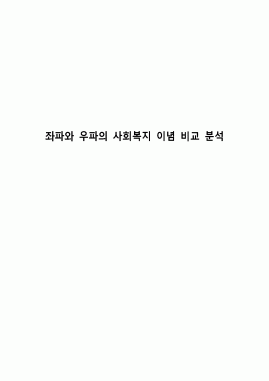 좌파와 우파의 사회복지 이념 비교 분석-1페이지