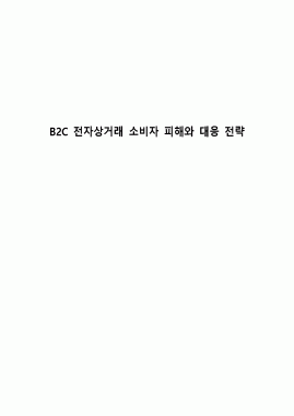 B2C 전자상거래 소비자 피해와 대응 전략-1페이지