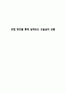 유럽 현안을 통해 살펴보는 오늘날의 상황-1페이지